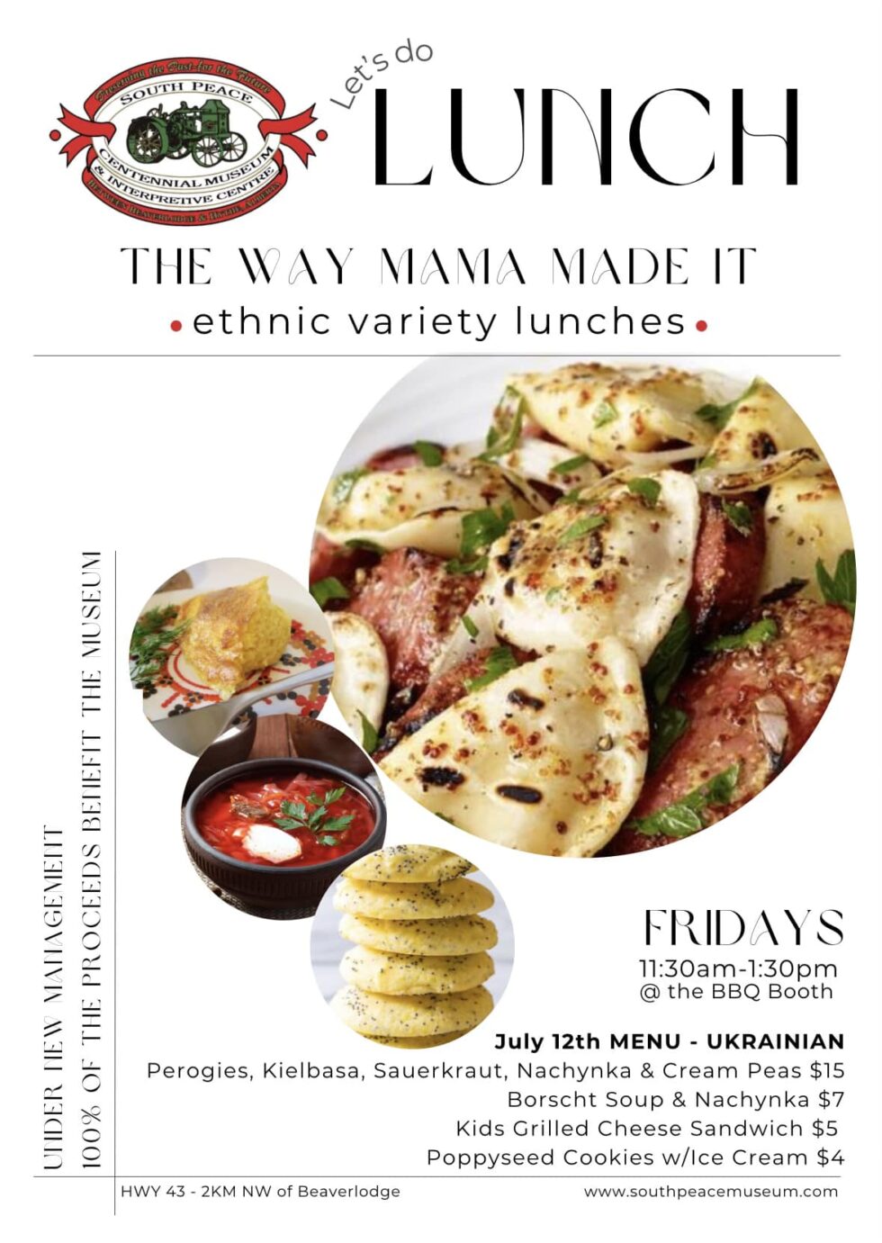 Friday Lunch Menu | South Peace Centennial Museum